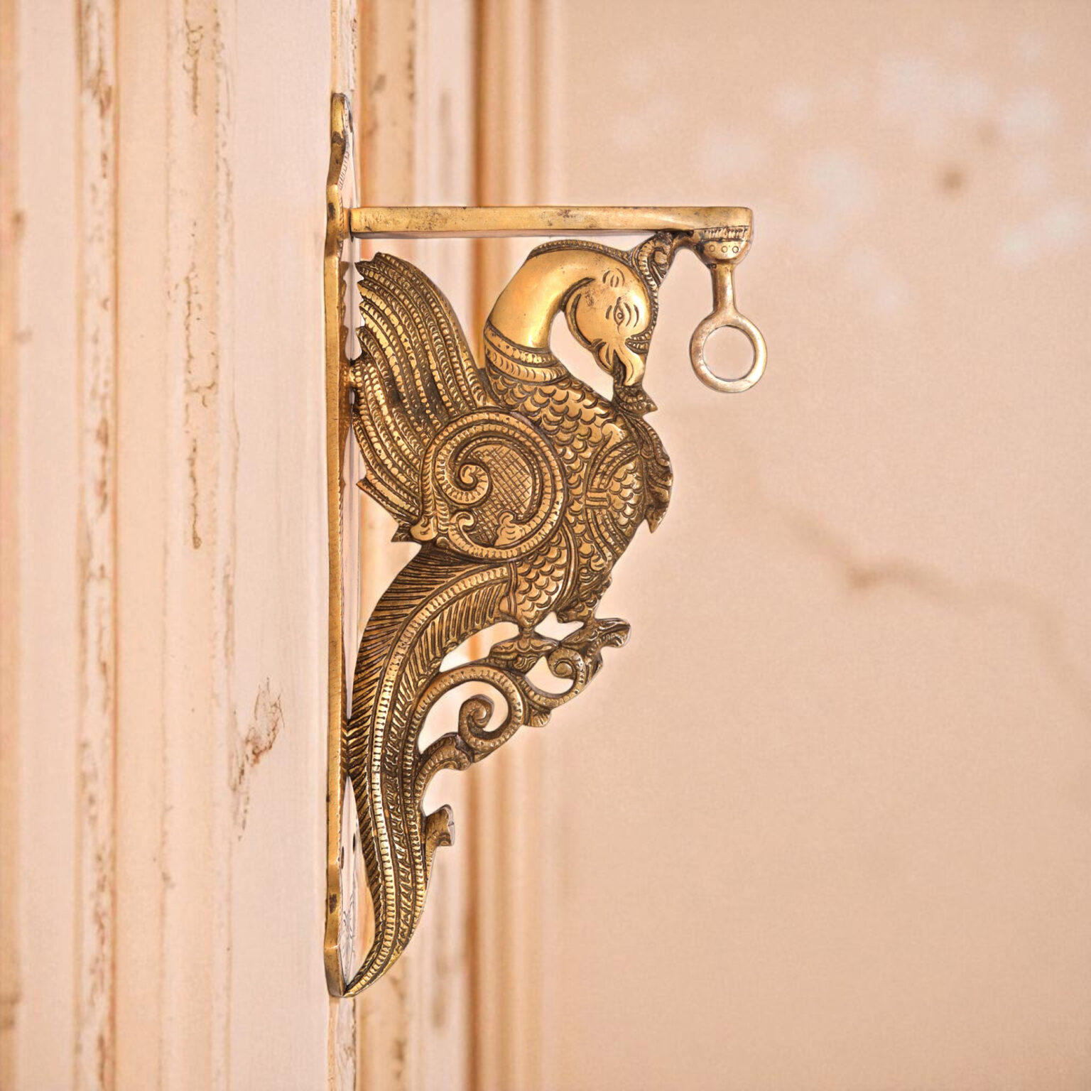 Peacock Corner Hanger - Indian Artisian Studio